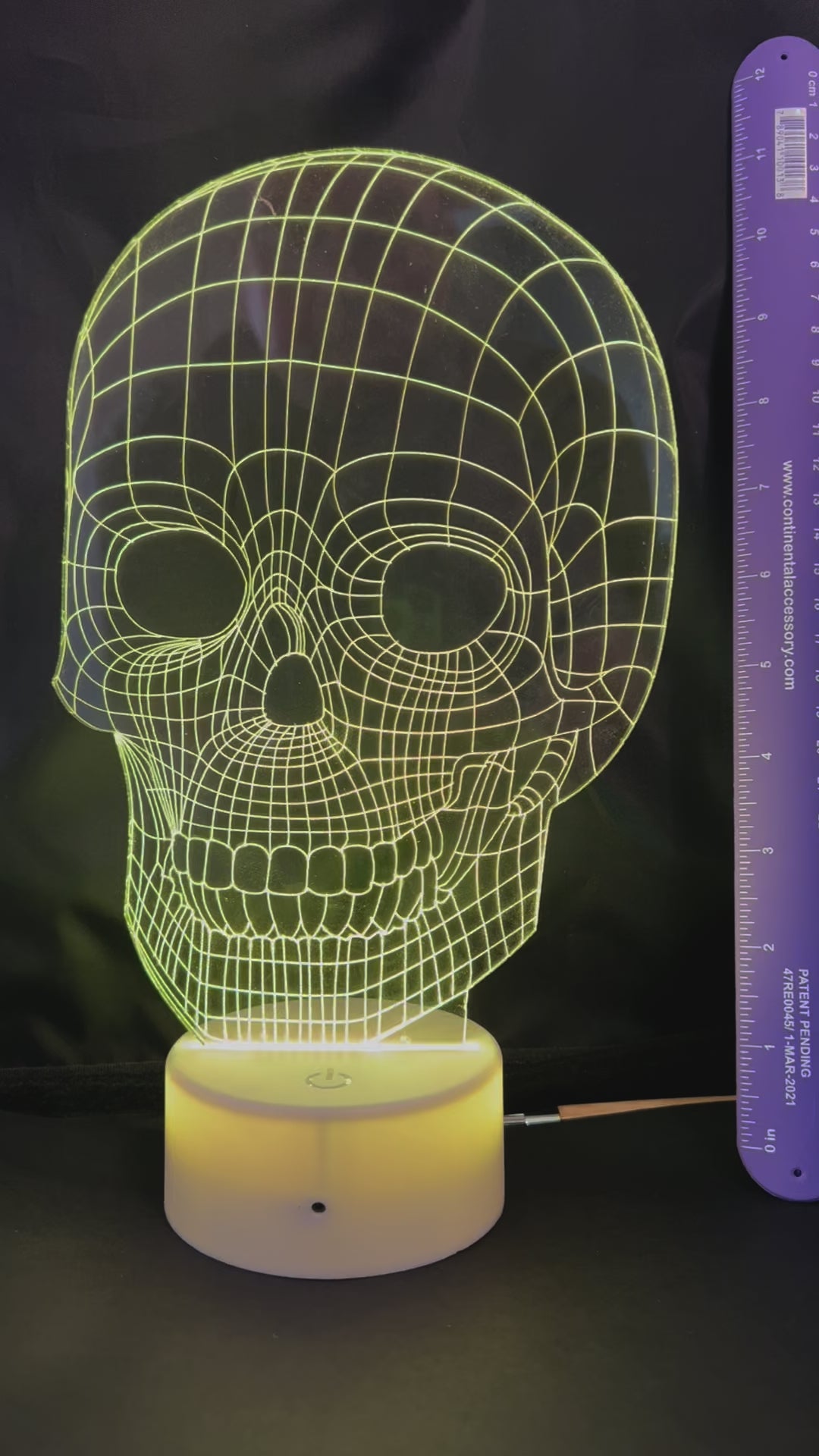 Skull Edge LED lit sign with color changing base – Wooden Crowe